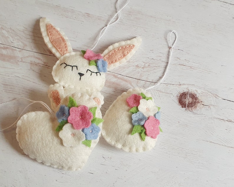 Felt Easter Ornament Set Felt Easter Eggs Pack of 3 Felt - Etsy
