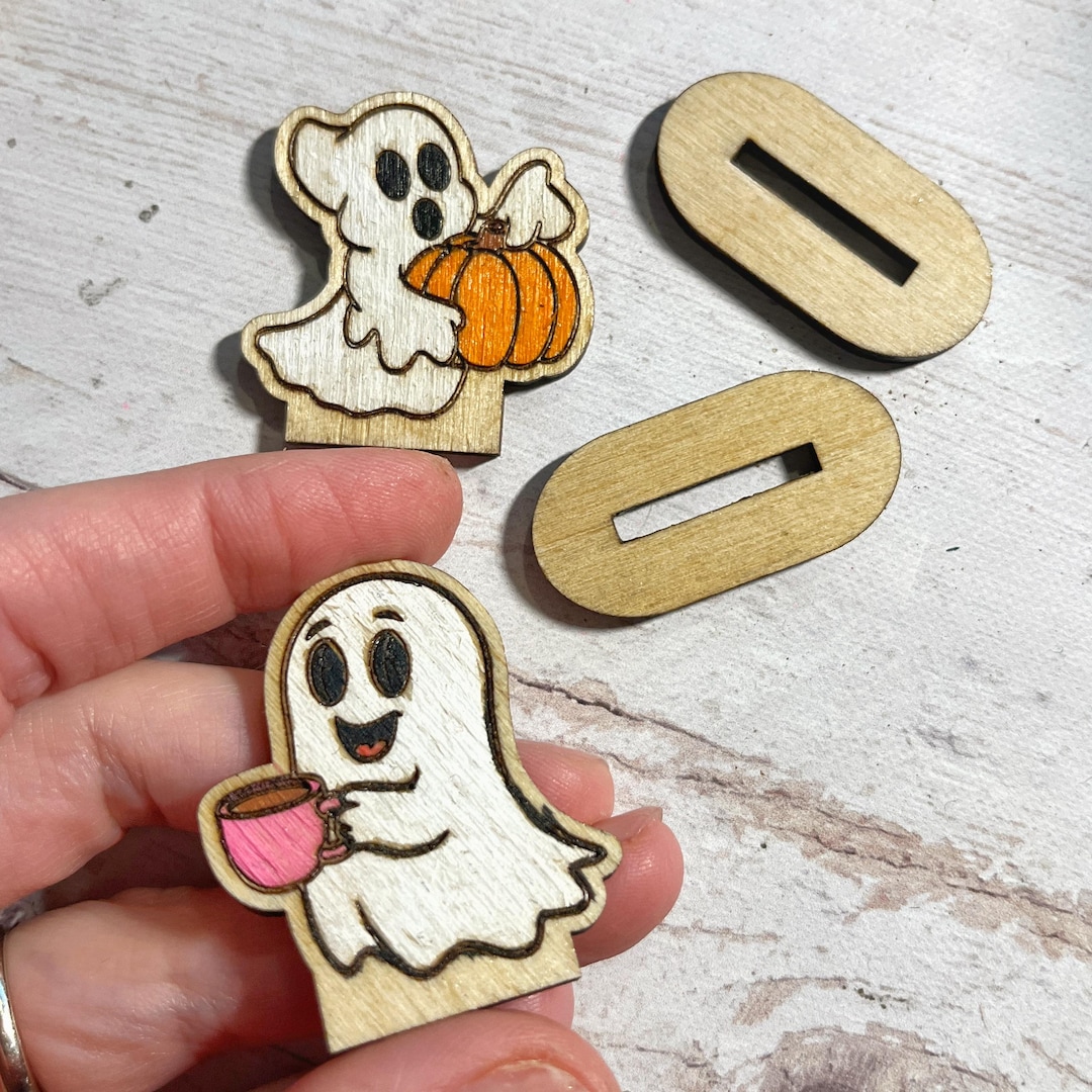 Ghost Desk Stands – Hand-painted Wooden Halloween Decor - Etsy