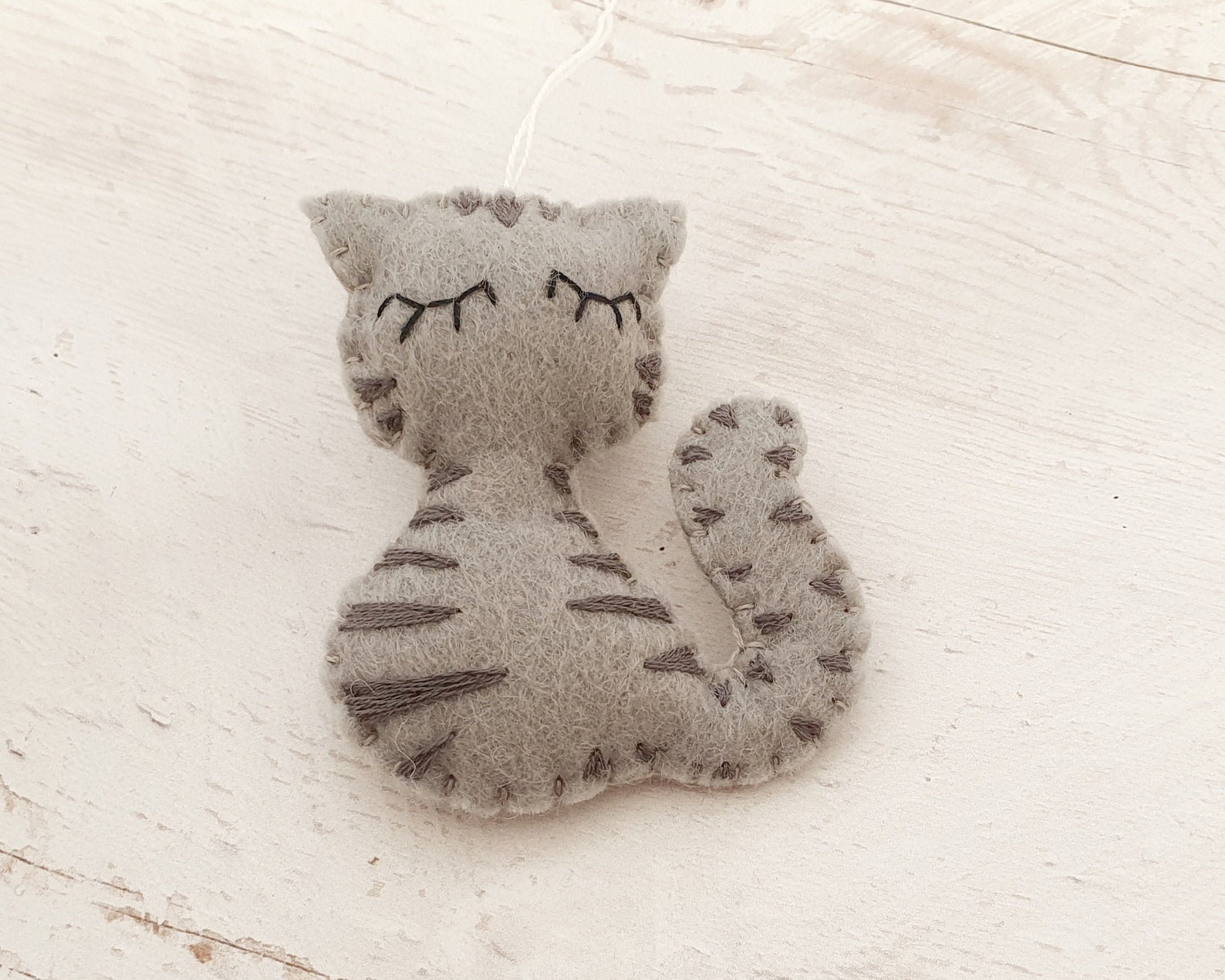 Felt Tabby Cat Ornament Wool Blend Felt Home Decoration - Etsy