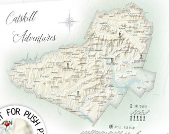 Catskill 3500 High Peaks Checklist , Hiker Gift , Bucket List - Etsy