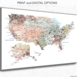 USA Map With States, City Labels, USA States, Push Pin USA Map ...