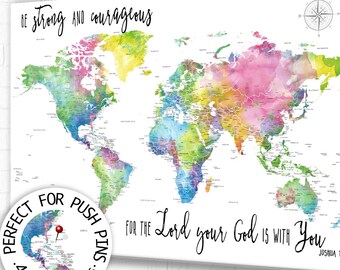 Christian World Map - Etsy