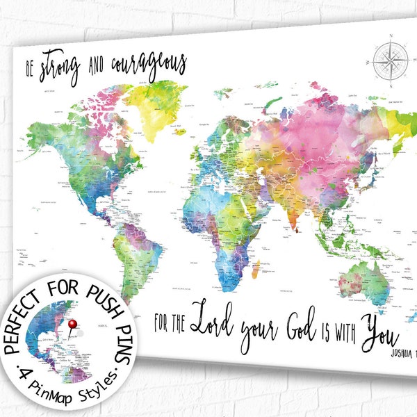 Christian World Map - Etsy