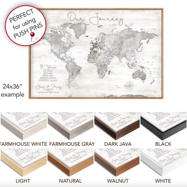 World Map Canvas - Etsy