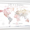 World Map Gift, Personalized Text, Customized Anniversary Gift for ...