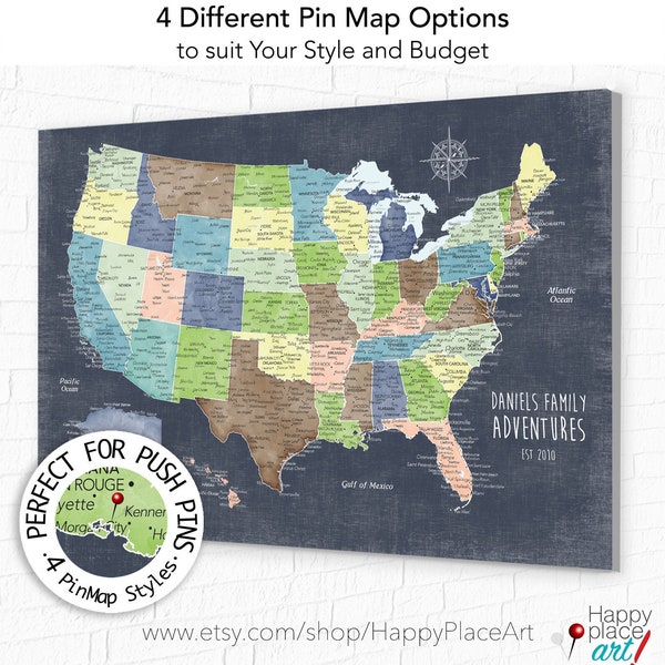 Push Pin Map (Just for you!) - Etsy
