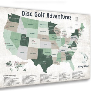 Map of Disc Golf Course Locations in USA, Disc Golfer Gift ...