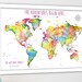 World Map Pin Board Map With Canvas, Family Push Pin World Map, Perfect ...