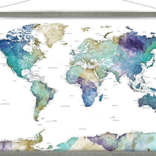 Large Office Wall Map Personalized World Map Executive Wall | Etsy