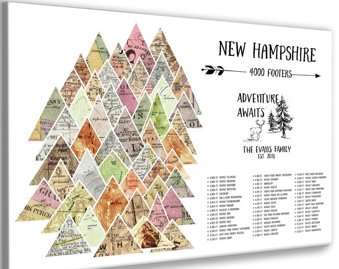 Ultra Prominent Peaks Map 11x14 Print 48 States - Etsy