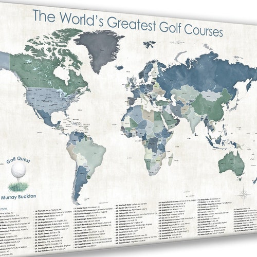 Top 100 Golf Courses Map of USA Gift for Dad Personalized | Etsy