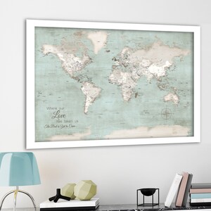 Vintage Style Modern Map USA States on World Map Distressed - Etsy