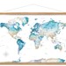 Teal World Canvas Map Large Wall Map Art Print Canvas Map of | Etsy