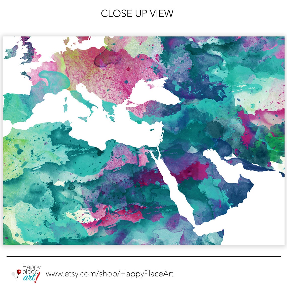 Teal world map World Map World Map Poster Large World Map | Etsy