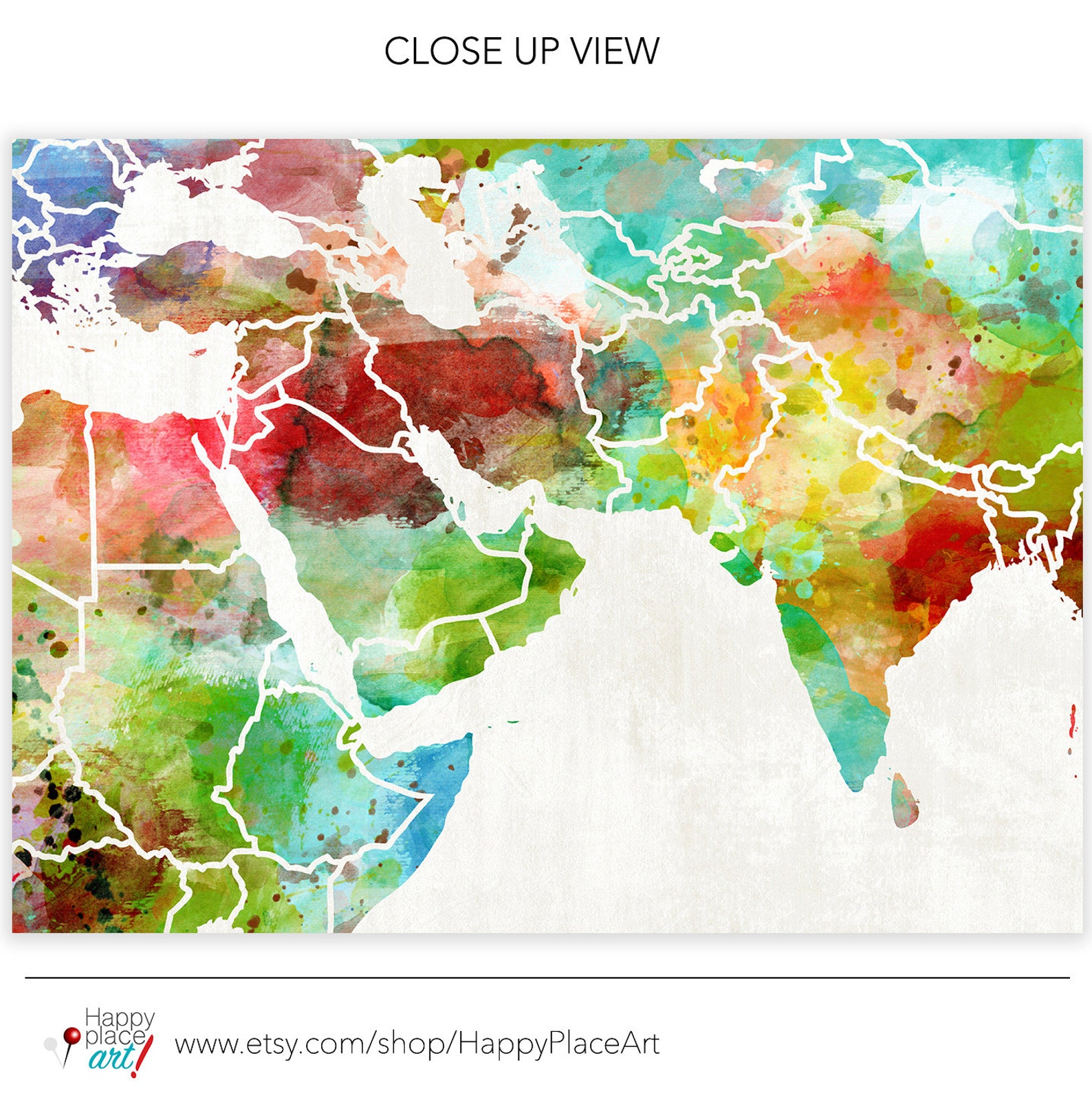 Brightly Colored World Map Canvas or Pushpin Map Gender - Etsy