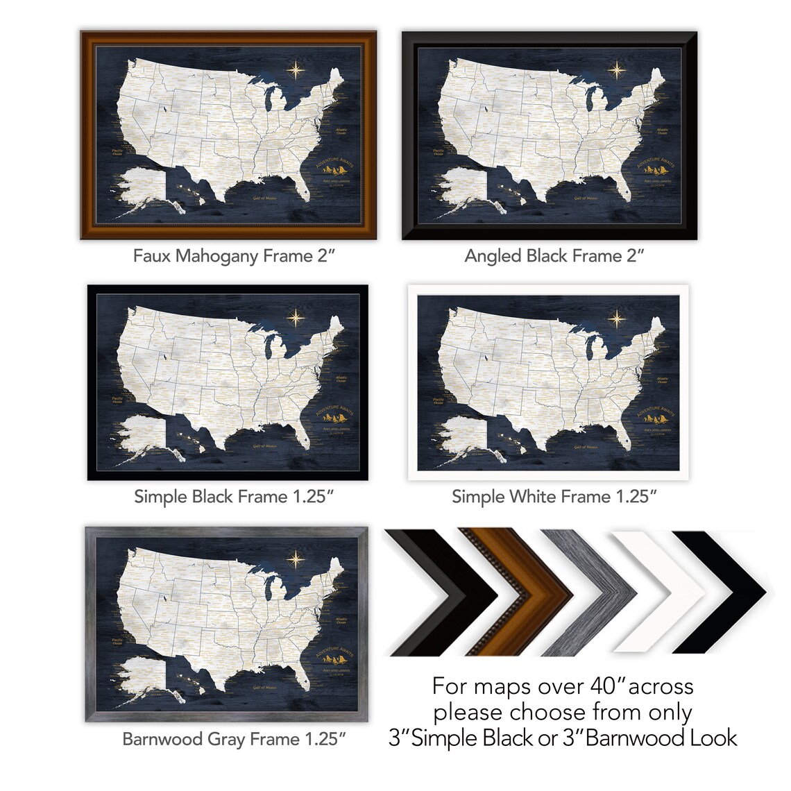 Very Detailed USA Push Pin Map With Cities and States - Etsy