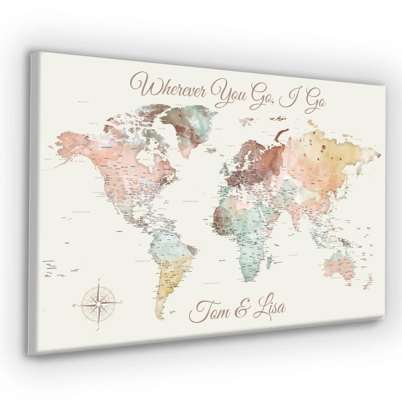 World Map With Detailed Labels, City, Country, USA States, Canadian ...