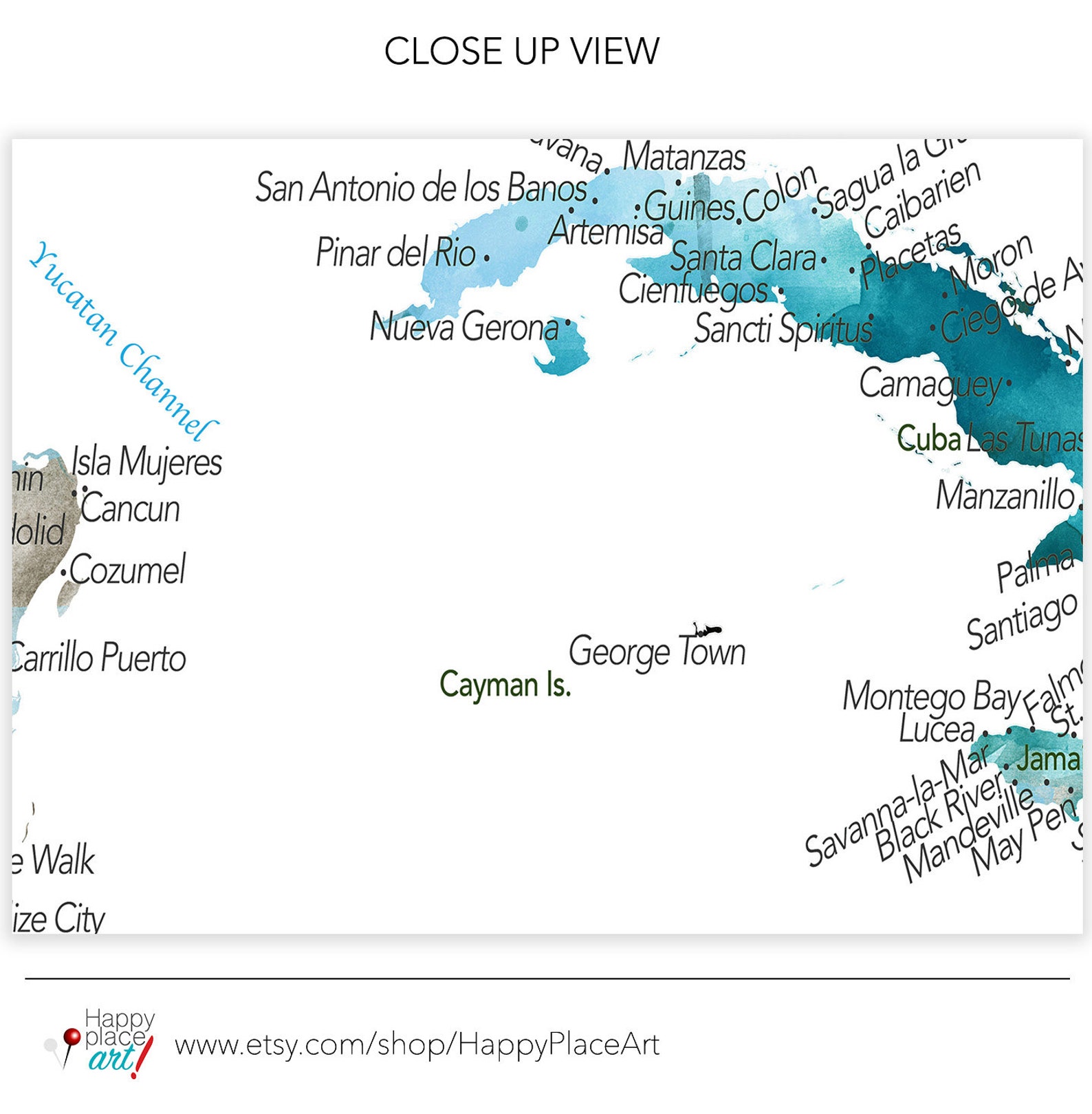 Personalized Caribbean Map of Travels Island Adventures or - Etsy