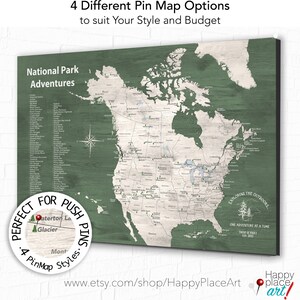Push Pin National Parks Map, Personalized Pin Map With Personalization ...