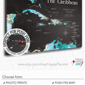 Caribbean Push Pin Map, Track Island Adventures and Cruises Around the ...