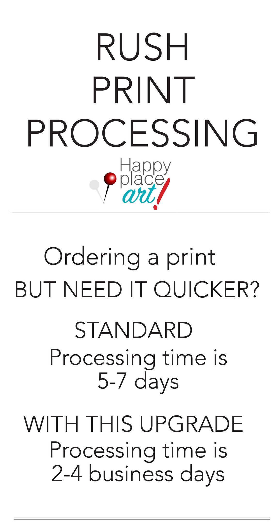 RUSH PRINT PROCESSING Read Description | Etsy