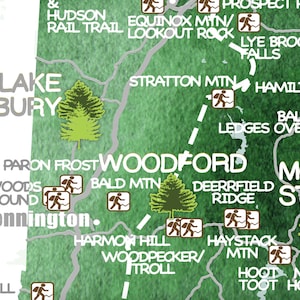 Vermont Hiking Trails & State Parks of VT, Personalized Vermont Map ...