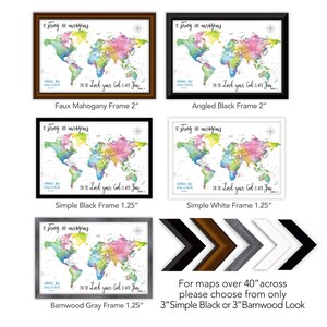 Christian World Map With Scripture, Be Strong and Courageous, Any ...