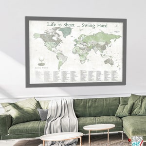 World's Top 200 Golf Courses Push Pin Map, Top 100 USA Courses & 100 ...