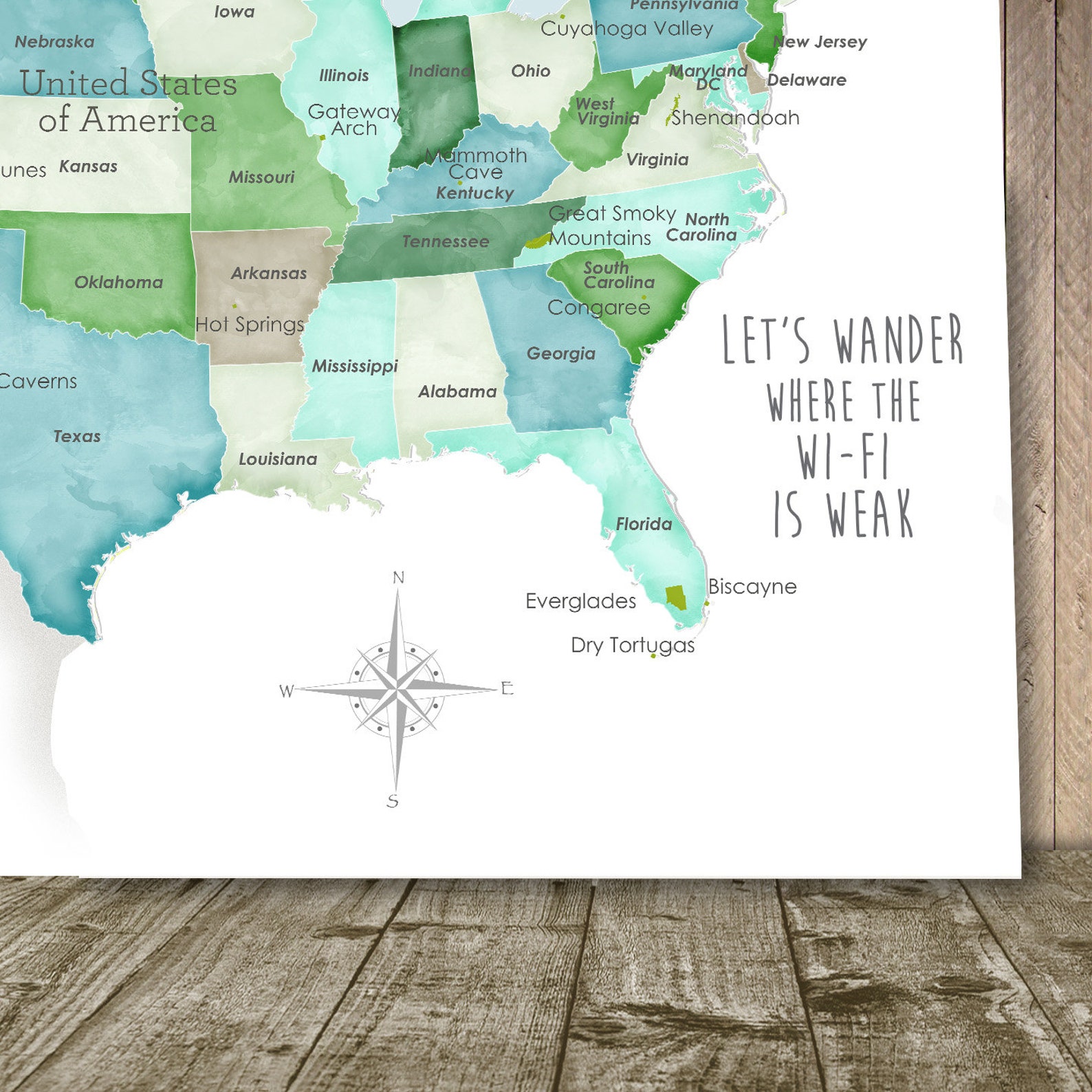 National Park Map for Push Pins, Adventure Awaits, Gift for Adventurous ...