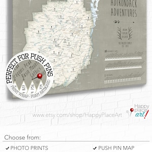 Hike the 46 Peaks & Pin Your Progress on a Push Pin Map Adirondack ...