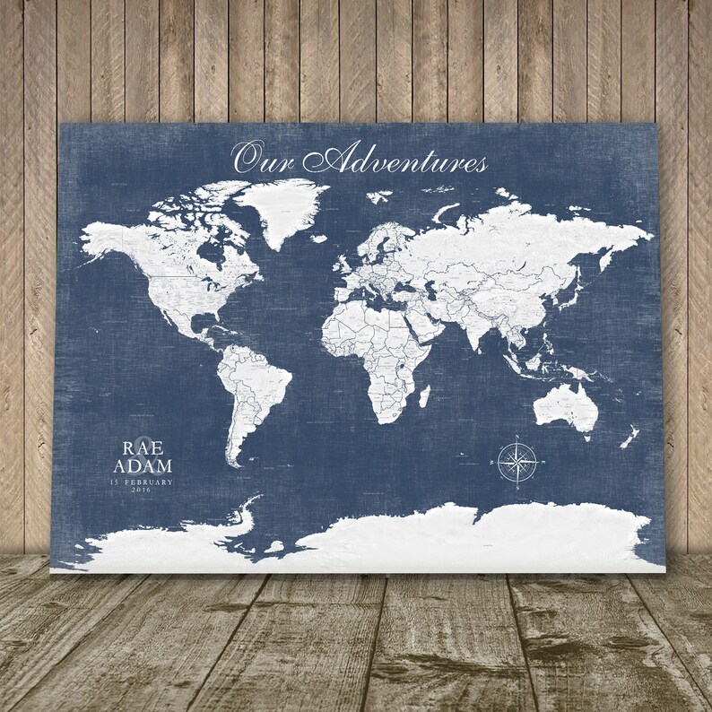 World Map Muted Tones Large World Map Map With Cities City | Etsy