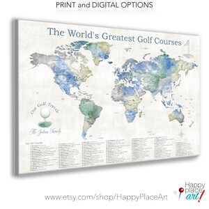 Top Golf Courses World Map. Push Pin Golf Quest Map, Mark Golfing ...