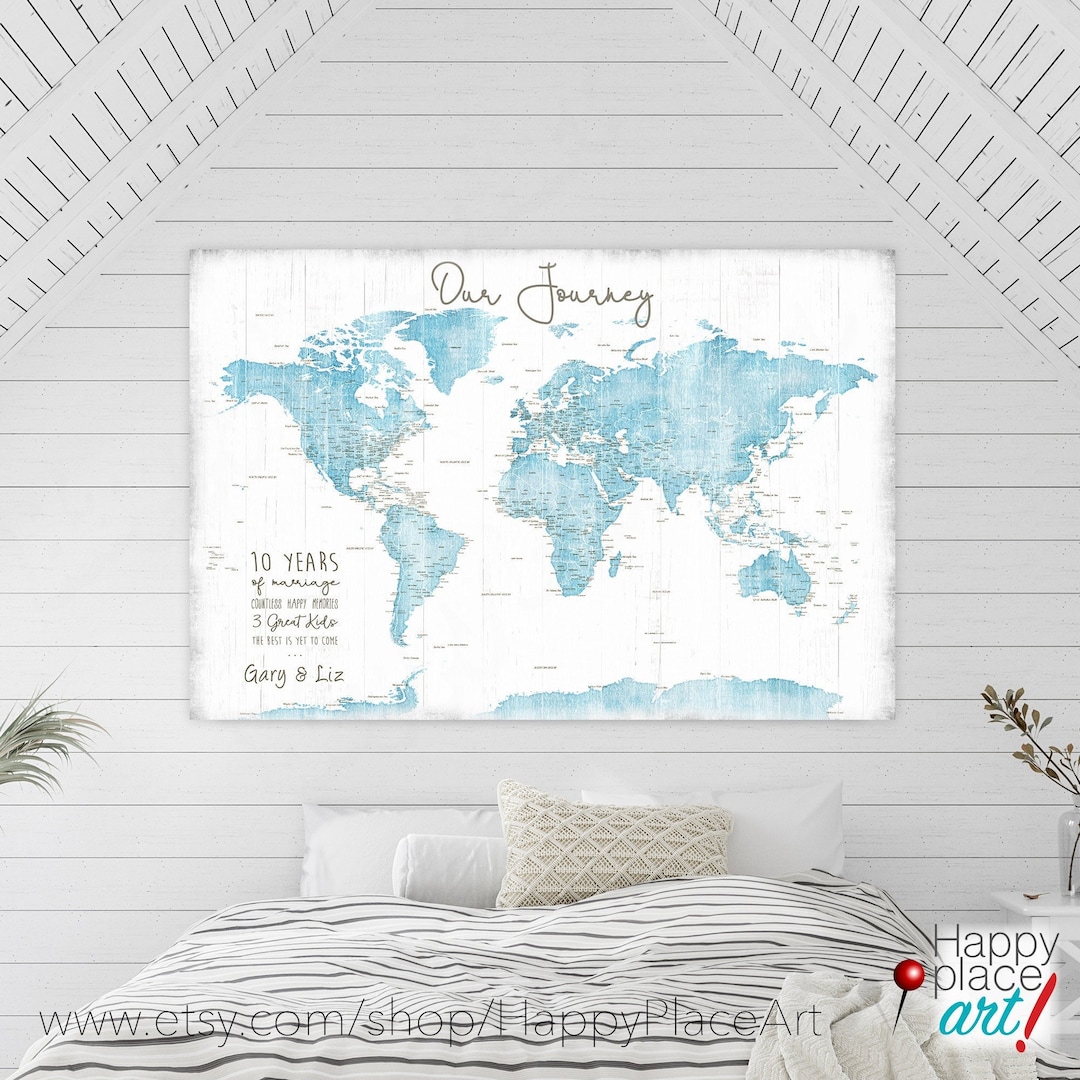 Anniversary Adventure Map, Life is a Journey, Any Personalized Wording ...