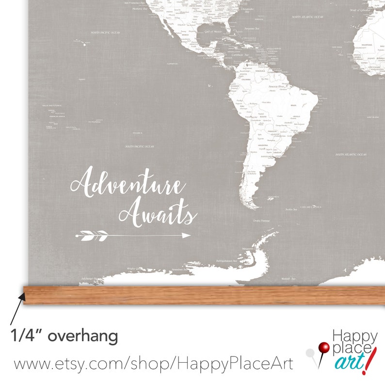 Life is a Journey, Detailed Travel World Map Canvas, Office Wall Art ...