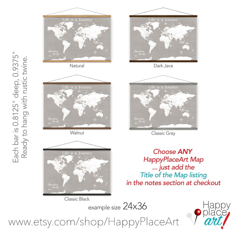 Life is a Journey, Detailed Travel World Map Canvas, Office Wall Art ...