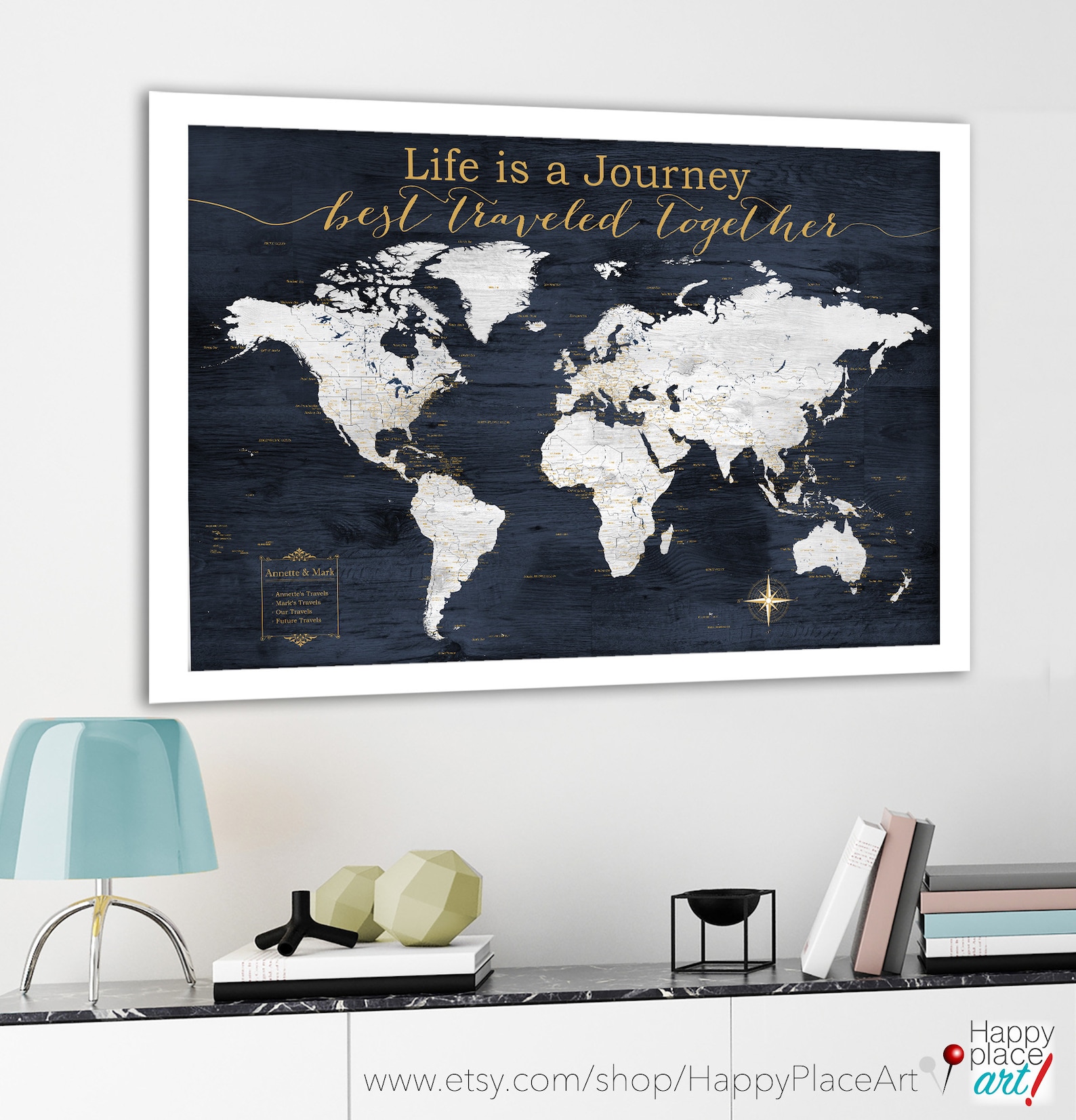 World Map Gift Personalized Text Customized Anniversary Gift - Etsy