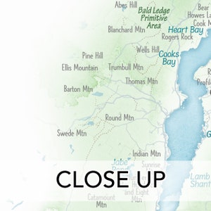 Lake George Map New York Adirondacks Lake House Home Wall Art Decor ...