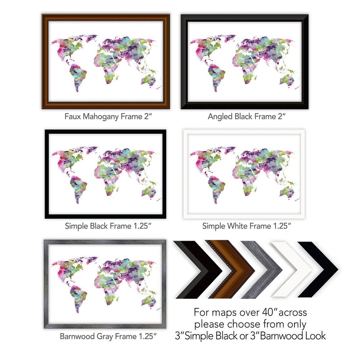 Funky World Map Pink and Purple World Map. Bright Color World - Etsy