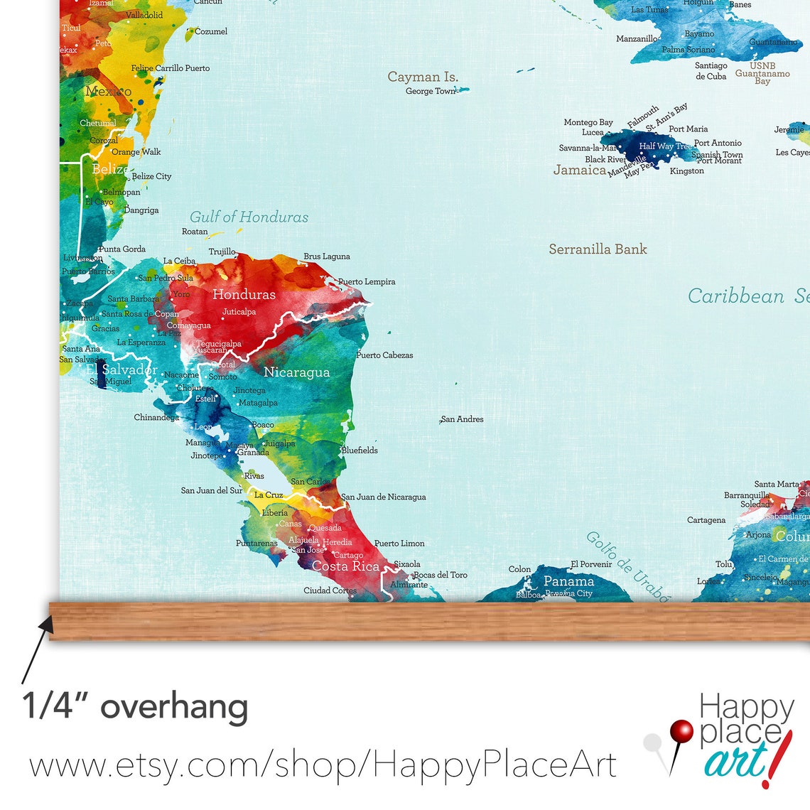 Any Title - Personalized Sailing Map, Detailed Caribbean Map, Gift ...
