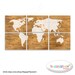 Cream World Map Print With Timber Wood Grain Texture. 6 Panels - Etsy