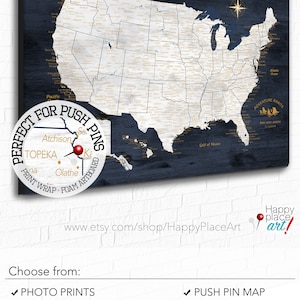 Very Detailed USA Push Pin Map With Cities and States Labelled, US Map ...