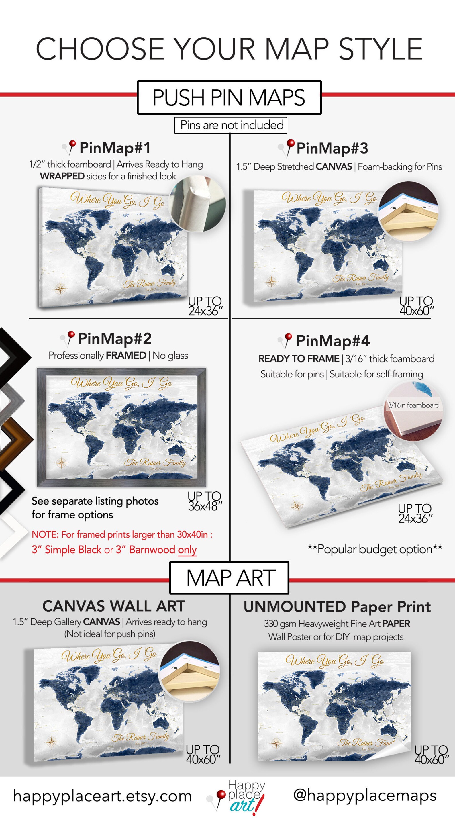 World Map With Romantic Quote Personalized Anniversary Push - Etsy