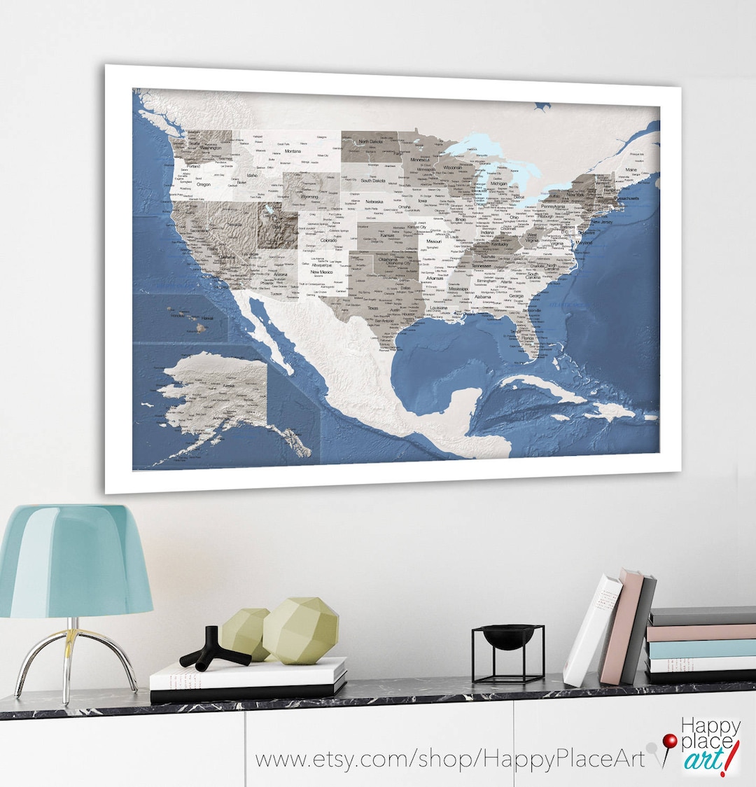 Large Detailed USA Map, Map of United States, Relief Map USA, States of ...