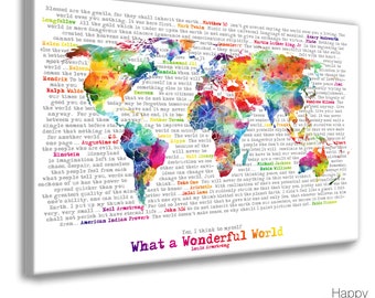 Typographic Text Map of the World Map, Art Print 889 - Etsy Israel