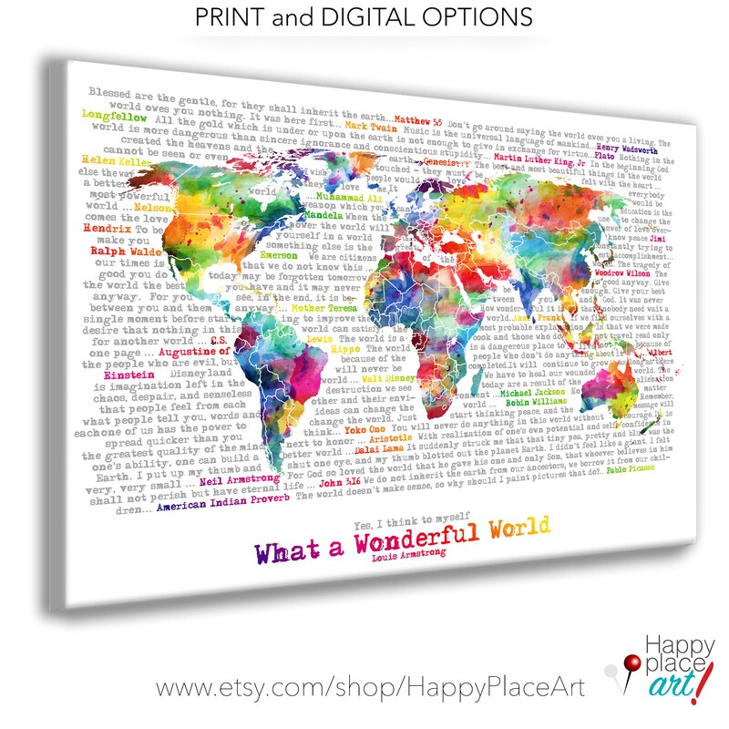 World Map Poster - Etsy