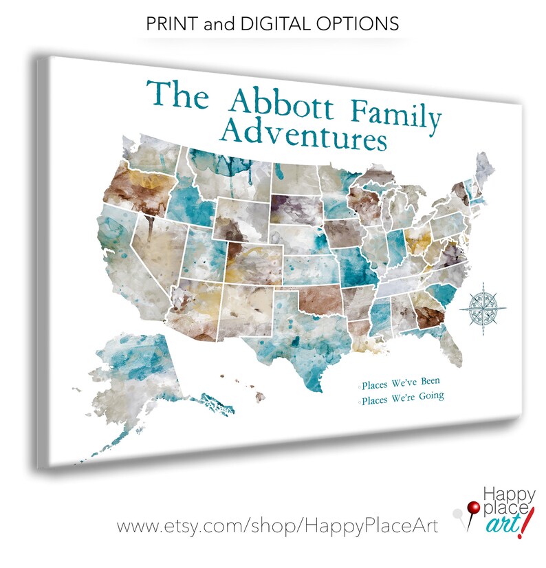 Gift for Boss Moving Away or Retirement Gift Map of USA Map - Etsy