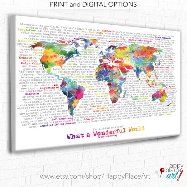 Map With Quote - Etsy