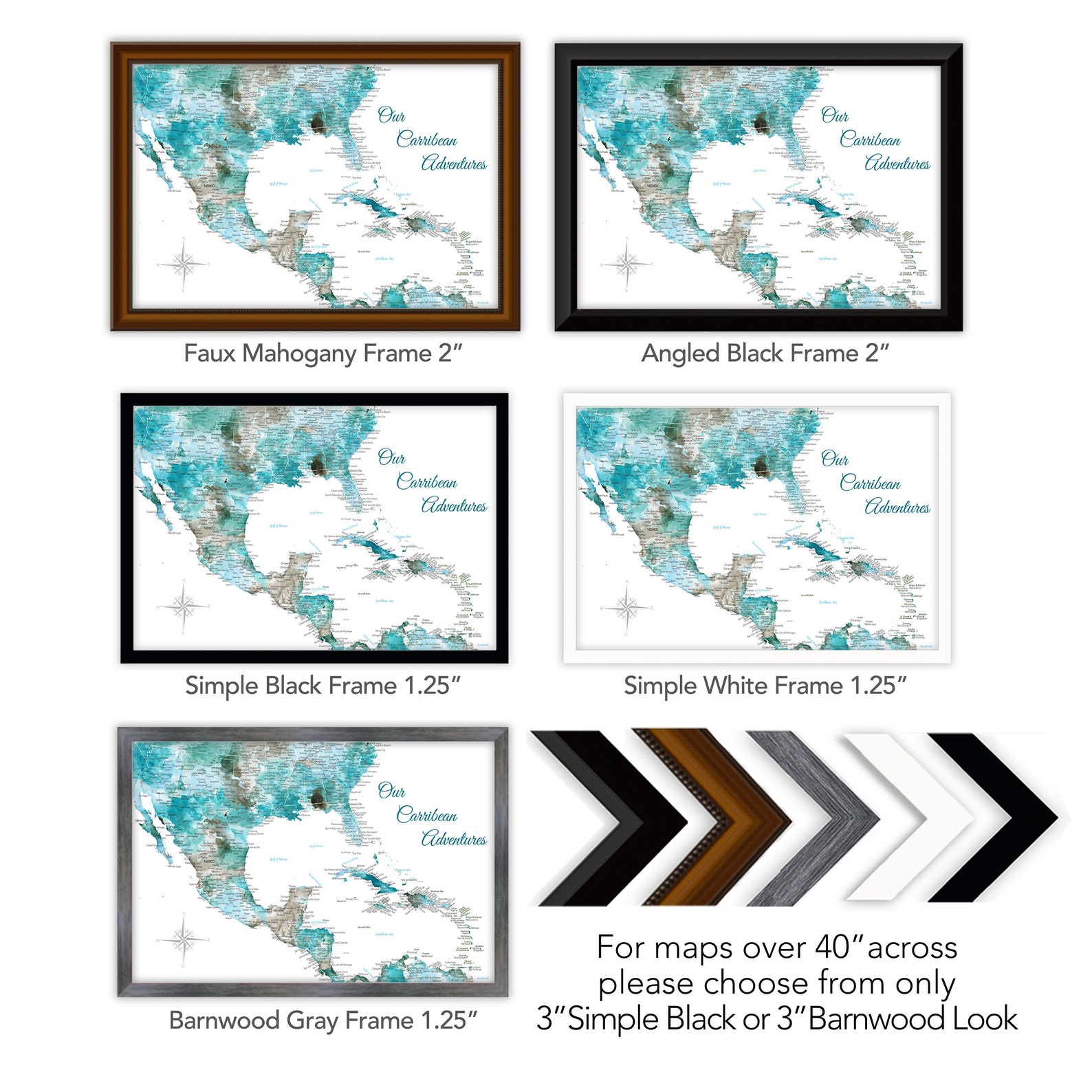 Personalized Caribbean Map of Travels Island Adventures or - Etsy