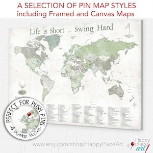 World's Top 200 Golf Courses Push Pin Map, Top 100 USA Courses & 100 ...