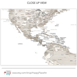 Cream Sandy Beige World Map, Detailed World Map Ideal for Pinning ...